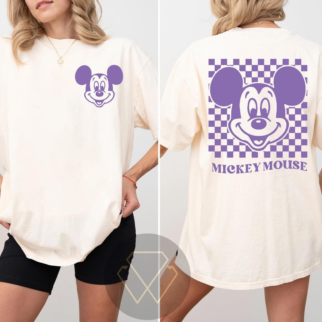 Two Sided Vintage Checkered Mickey Comfort Color Shirt, Disney Classic ...