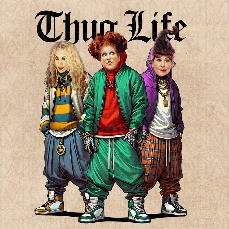Thug Life Bad Witches Design Png, Funny Thug Life Hocus Pocus Png ...