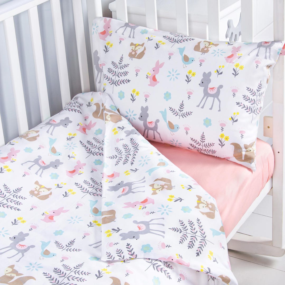 Forest Animals Kids Bedding Set, Woodland Animals Cot Bed, Forest ...