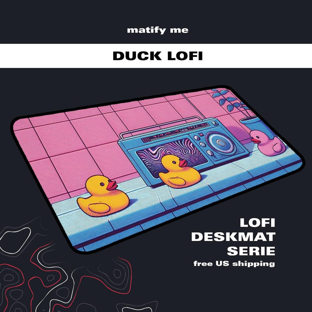 Premium Ducky Lo-fi Desk Mat | Psychedelic Music Mousepad | Retro ...