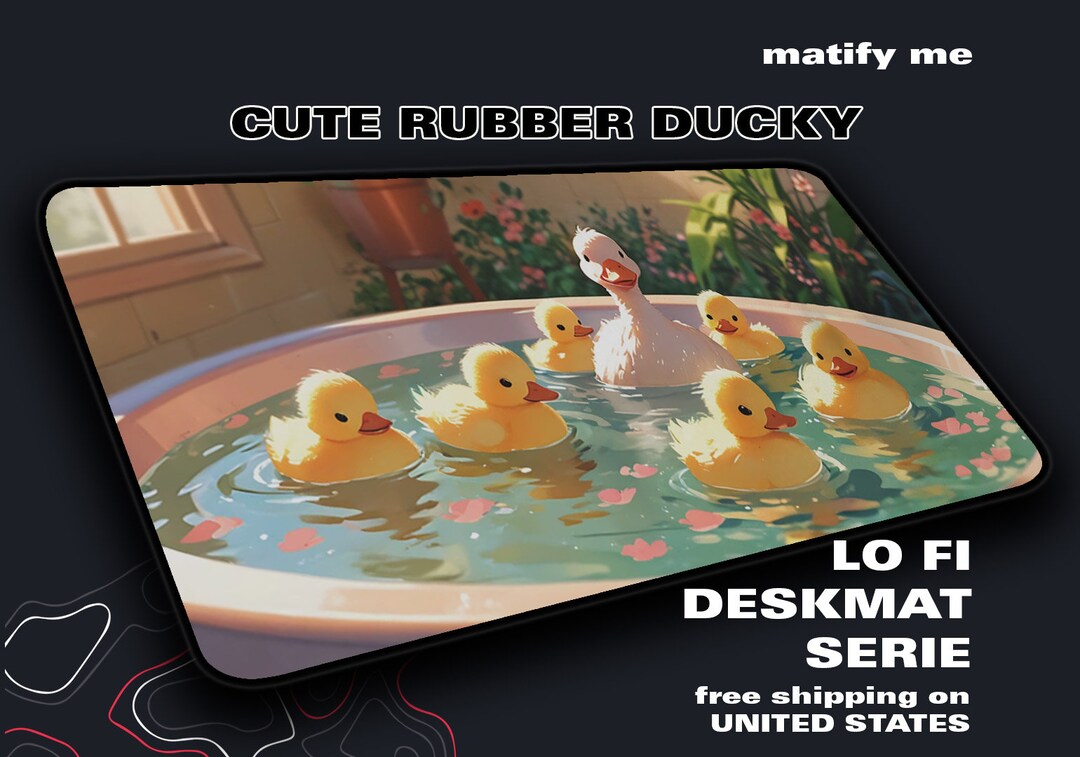 Premium Cute Rubber Ducky Desk Mat Kawaii Ducks XXL Mousepad Lofi ...