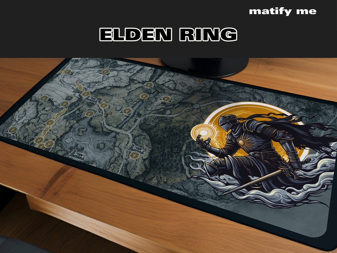 Premium Illustration Elden Ring Map Mousepad Explore the Lands Map Fragment Locations Knight ...