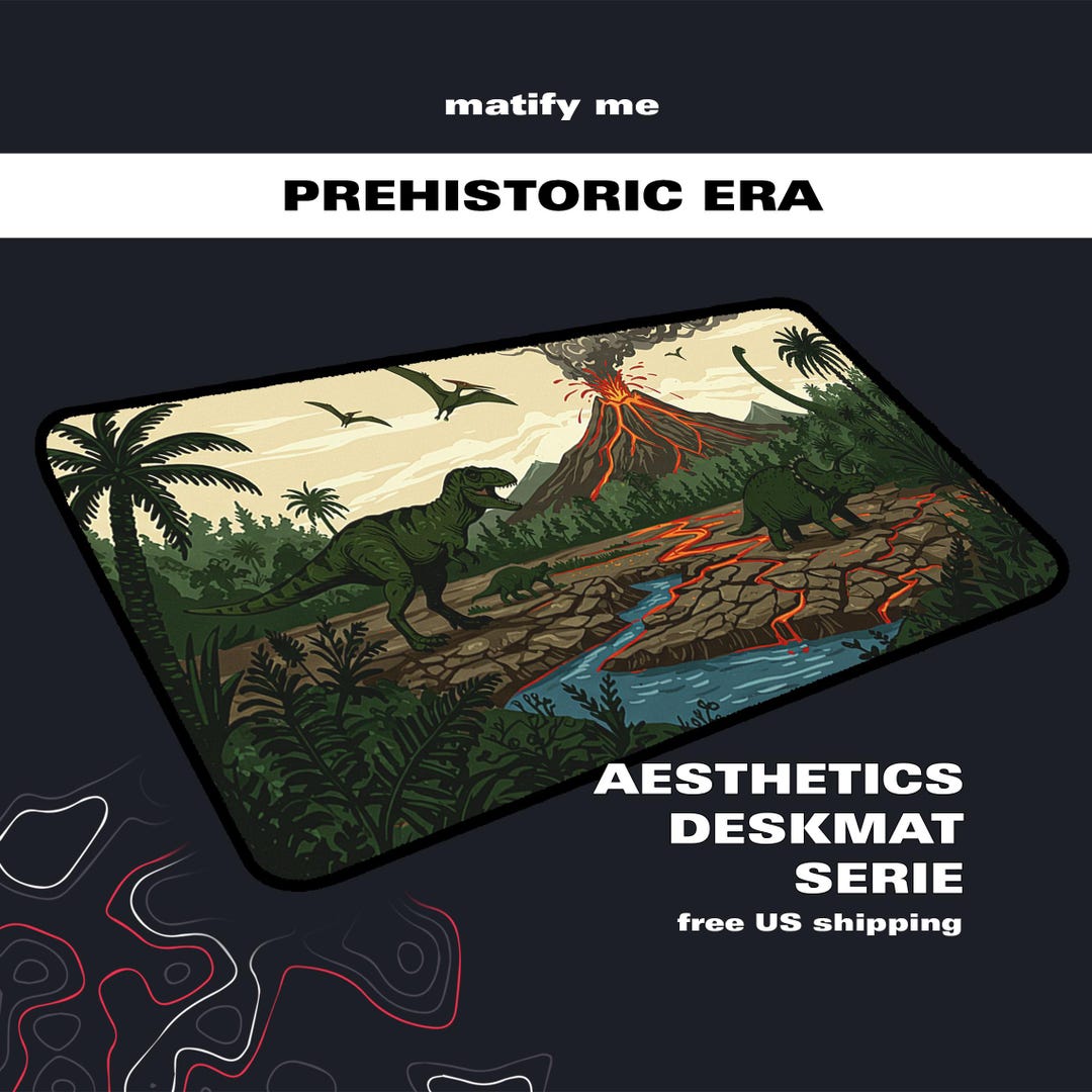 Jurassic Dinosaurs Desk Mat | Mesozoic Era Mousepad Prehistoric Playmat ...