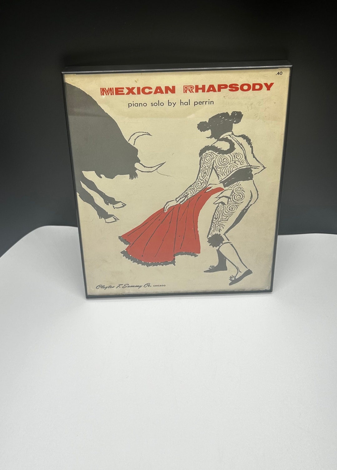 Framed Sheet Music, Mexican Rhapsody, Piano Solo by Hal Perrin - Etsy