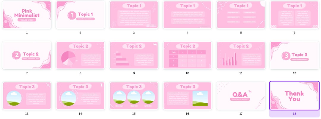 Pink Minimalist Simple Cute Powerpoint Presentation Slides Template - Etsy
