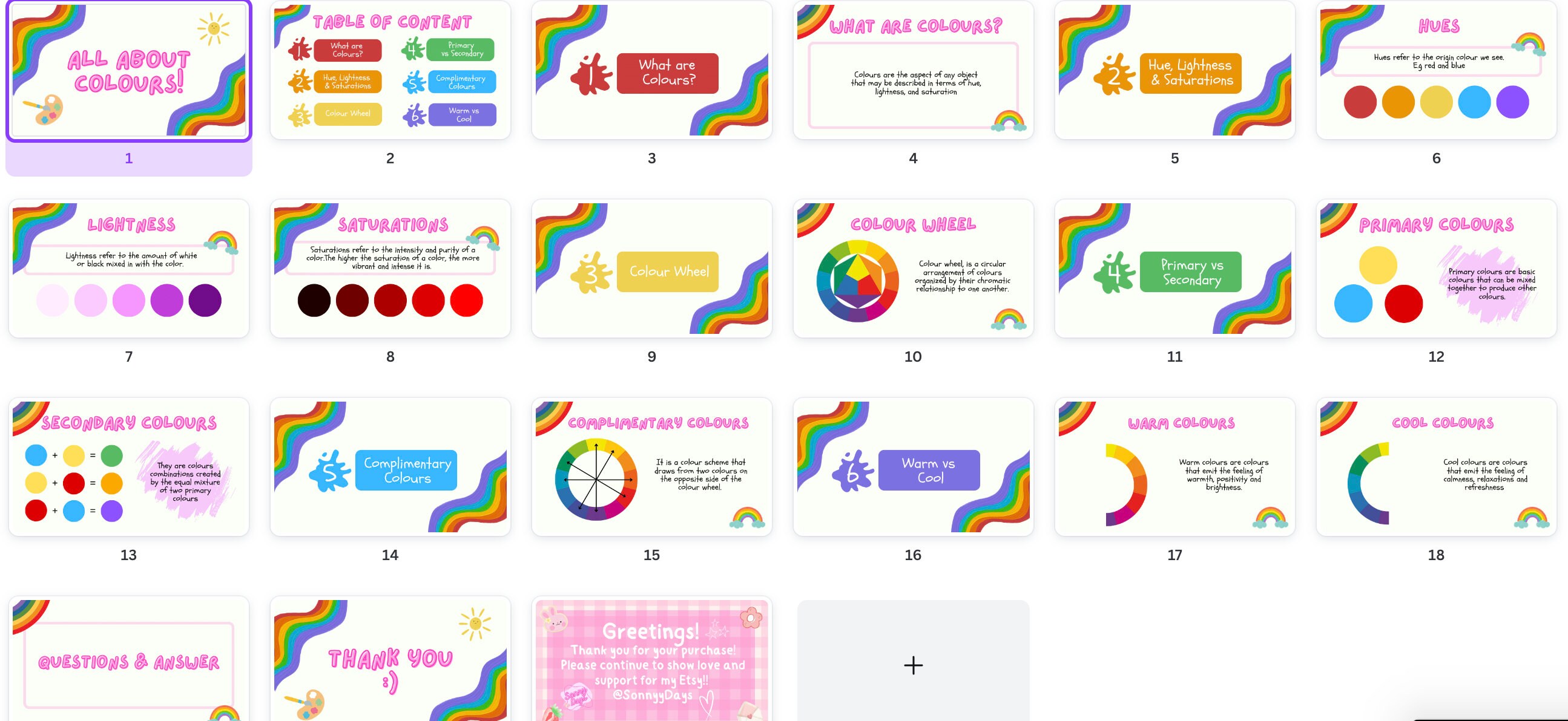 All About Colours Powerpoint Template - Etsy