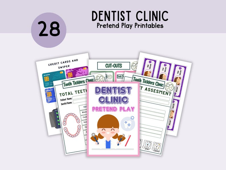 Dentist Clinic Pretend Play Printable Pretend Play Printable Bundle ...