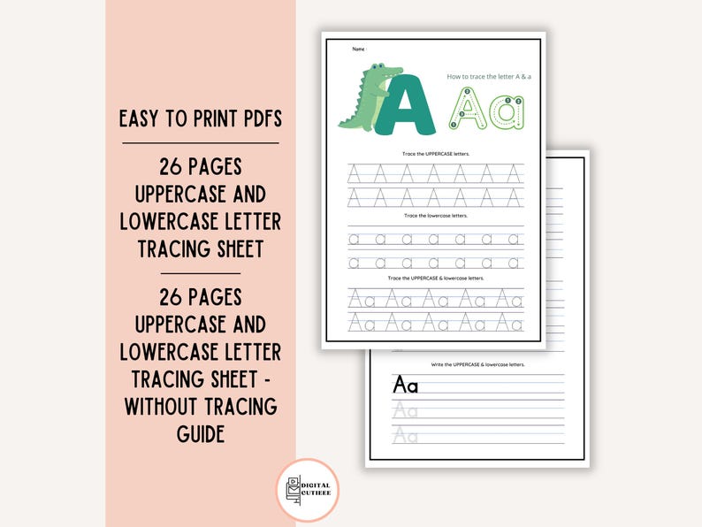 Preschool Alphabet Tracing Worksheets for Kids Preschool Pre K A4 ...
