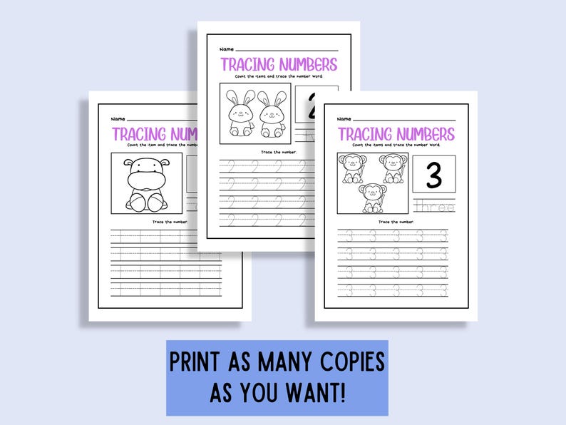 Preschool Number Tracing Worksheet Printables Number Tracing Worksheet ...