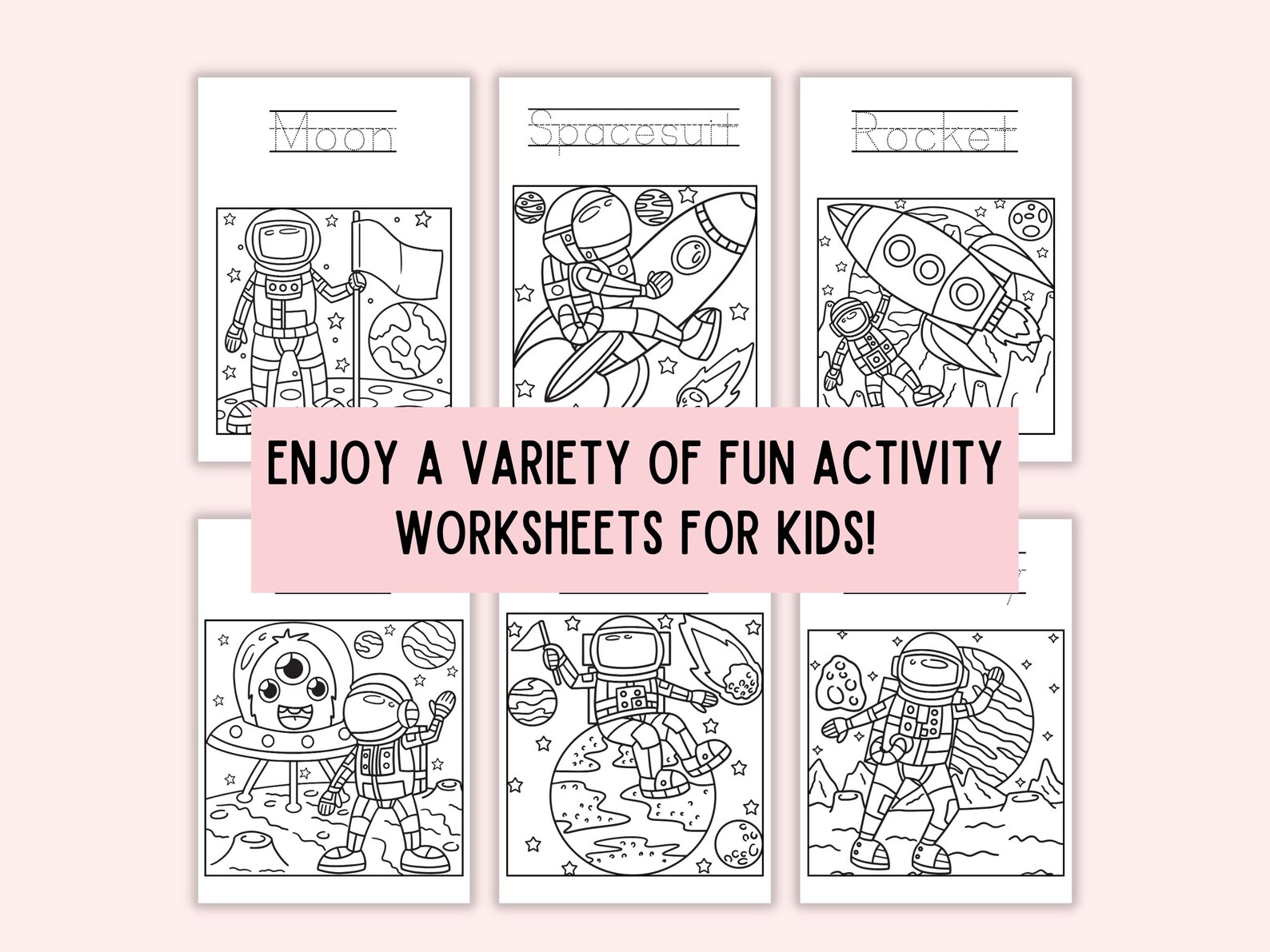 Easy Printable Coloring Pages for Kids Outer Space Coloring Book ...