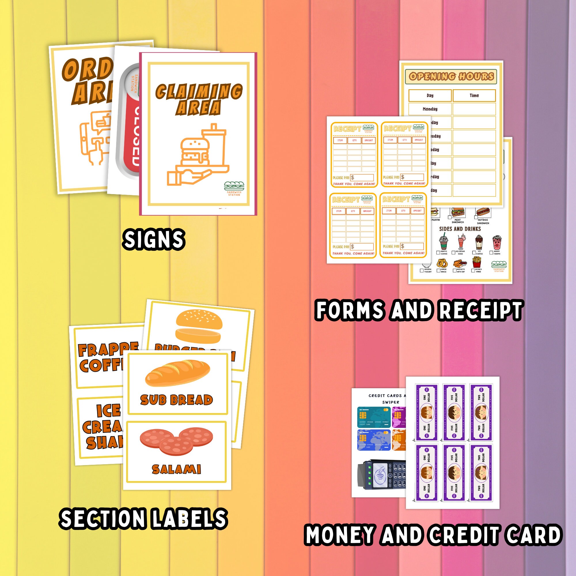 Sandwich Shop Pretend Play Printables Ultimate Pretend Play Printables ...