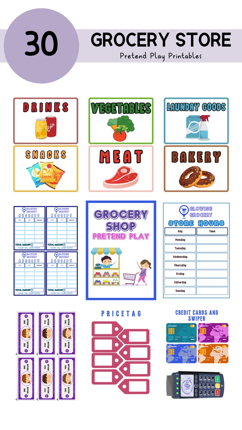 Grocery Store Pretend Play Printable Pretend Play Printable Bundle ...