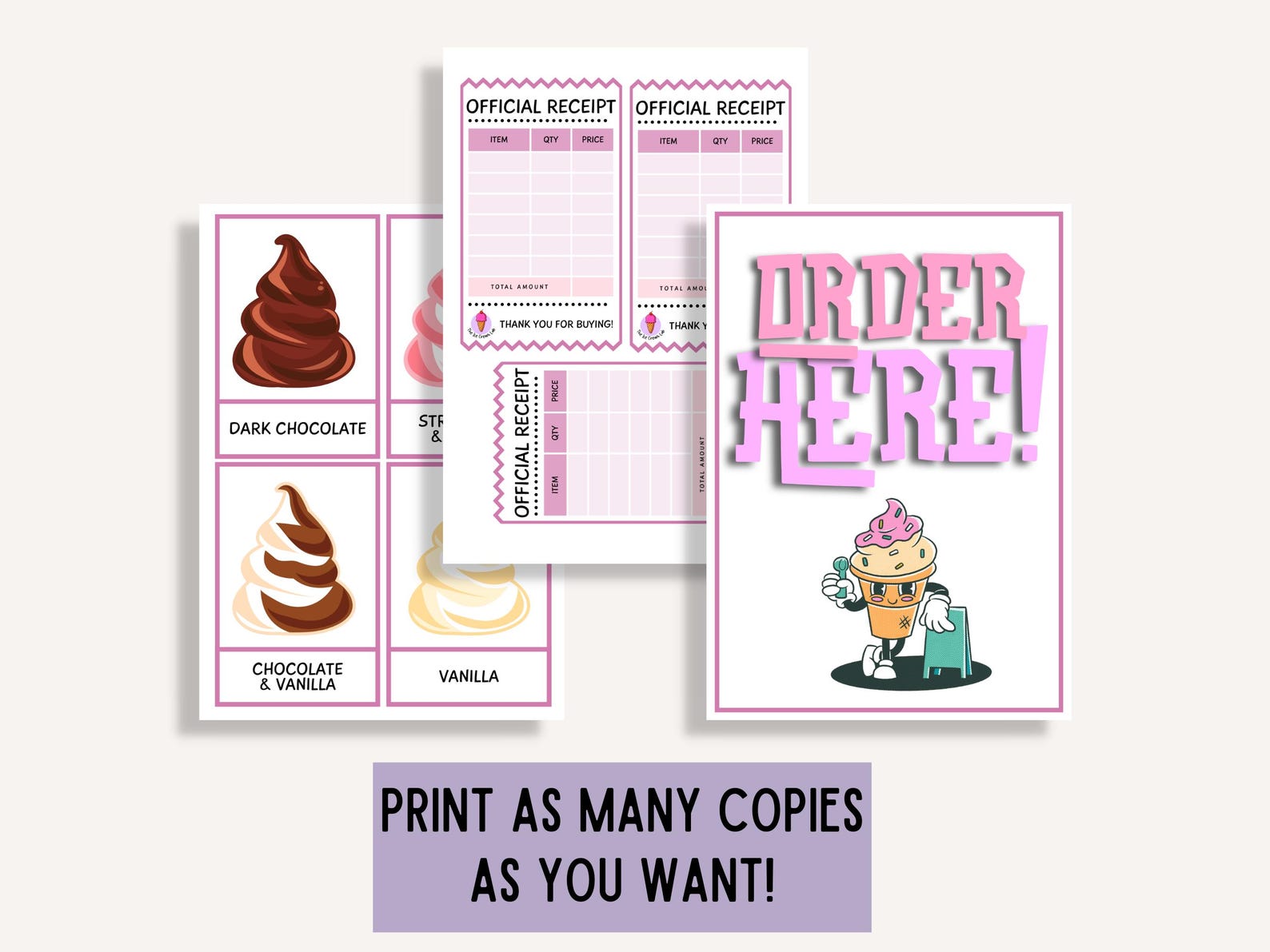 Ice Cream Parlor Pretend Play Printable Pretend Play Printable Bundle ...