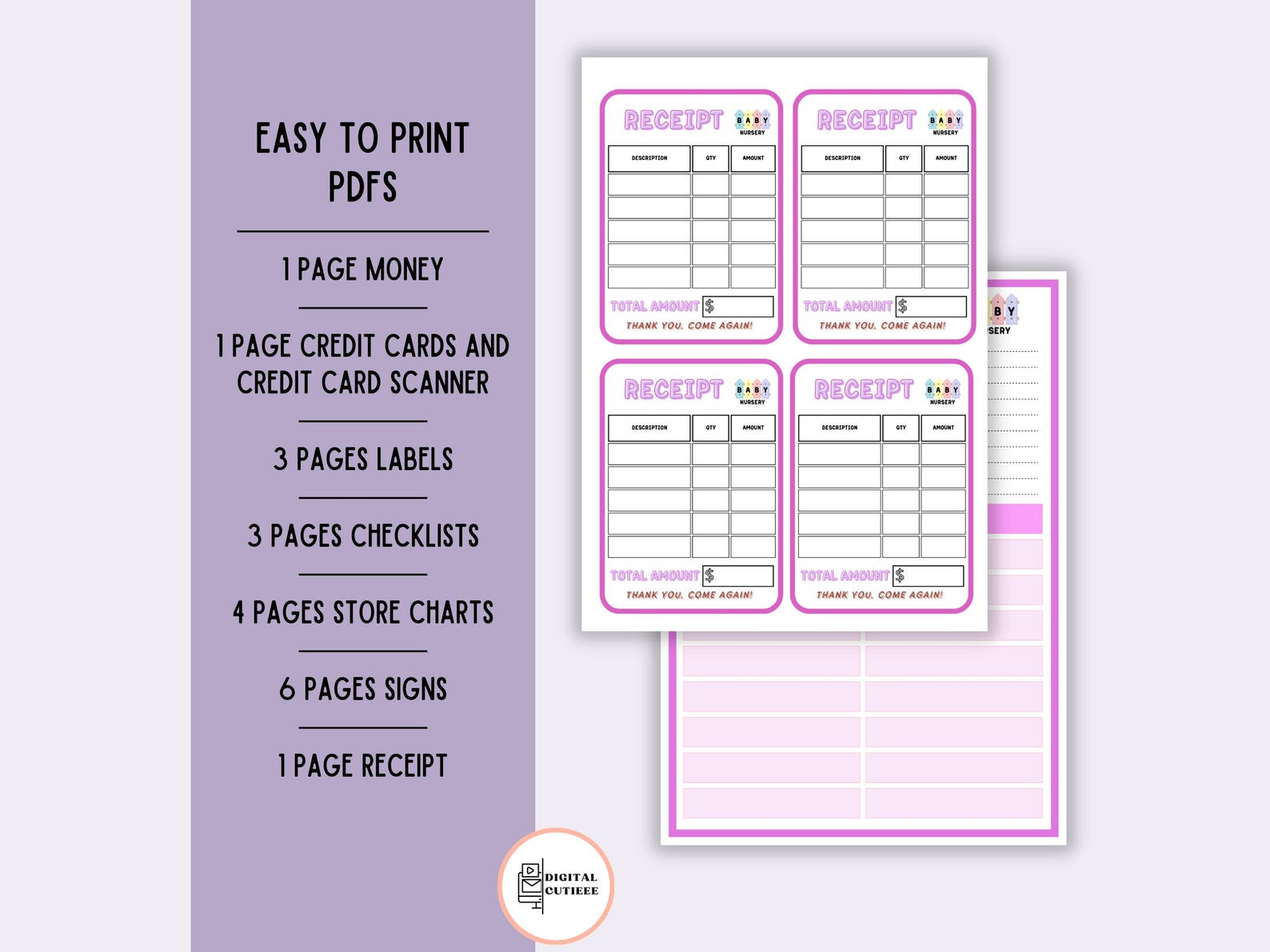 Baby Nursery Pretend Play Printables for Kids Preschool Pre K A4 ...