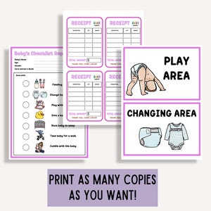 Baby Nursery Pretend Play Printables for Kids Preschool Pre K A4 ...