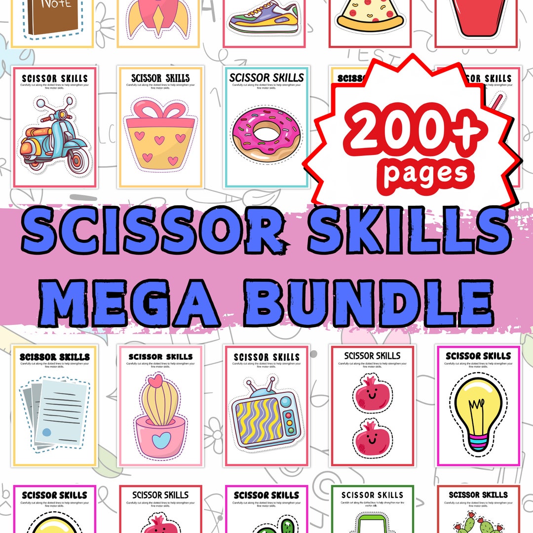 PRINTABLE BUNDLE Summer Cutting Cutting Practice Preschool Worksheets ...