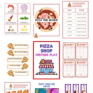 Pizza Pretend Play Printables for Kids Pizza Parlor Dramatic Play ...