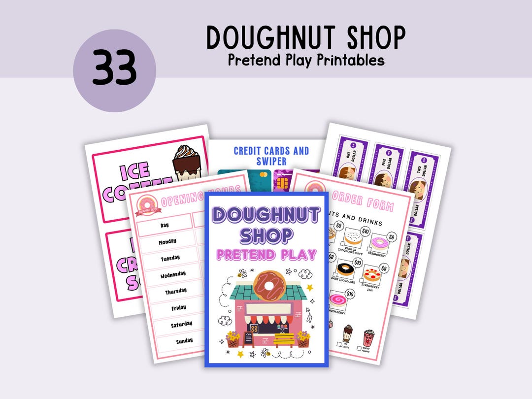 Doughnut Shop Pretend Play Printable Pretend Play Printable Bundle ...
