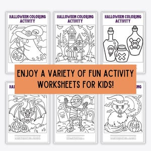 Halloween Coloring Tracing Worksheet for Kids Halloween Coloring ...