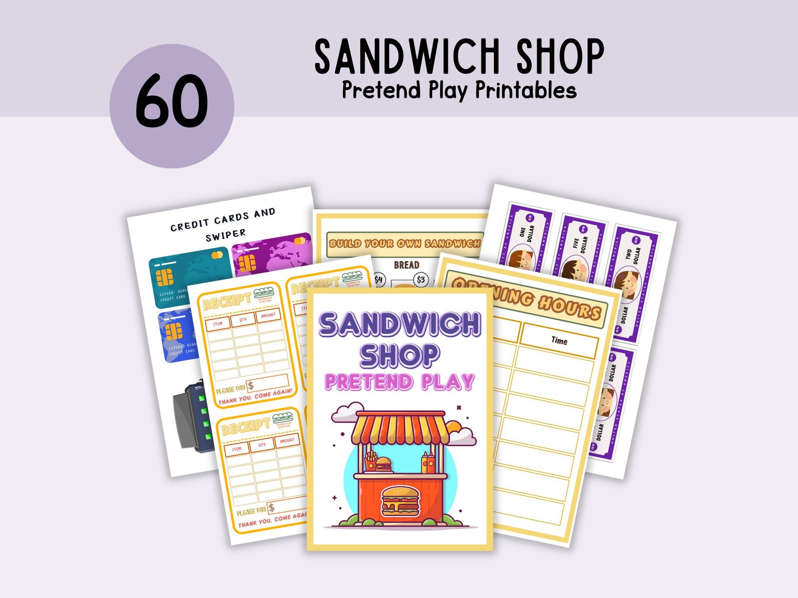 Sandwich Shop Pretend Play Printable Pretend Play Printable Bundle ...