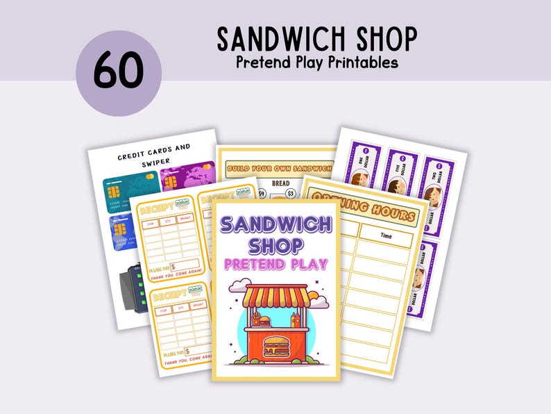 Sandwich Shop Pretend Play Printable Pretend Play Printable Bundle ...