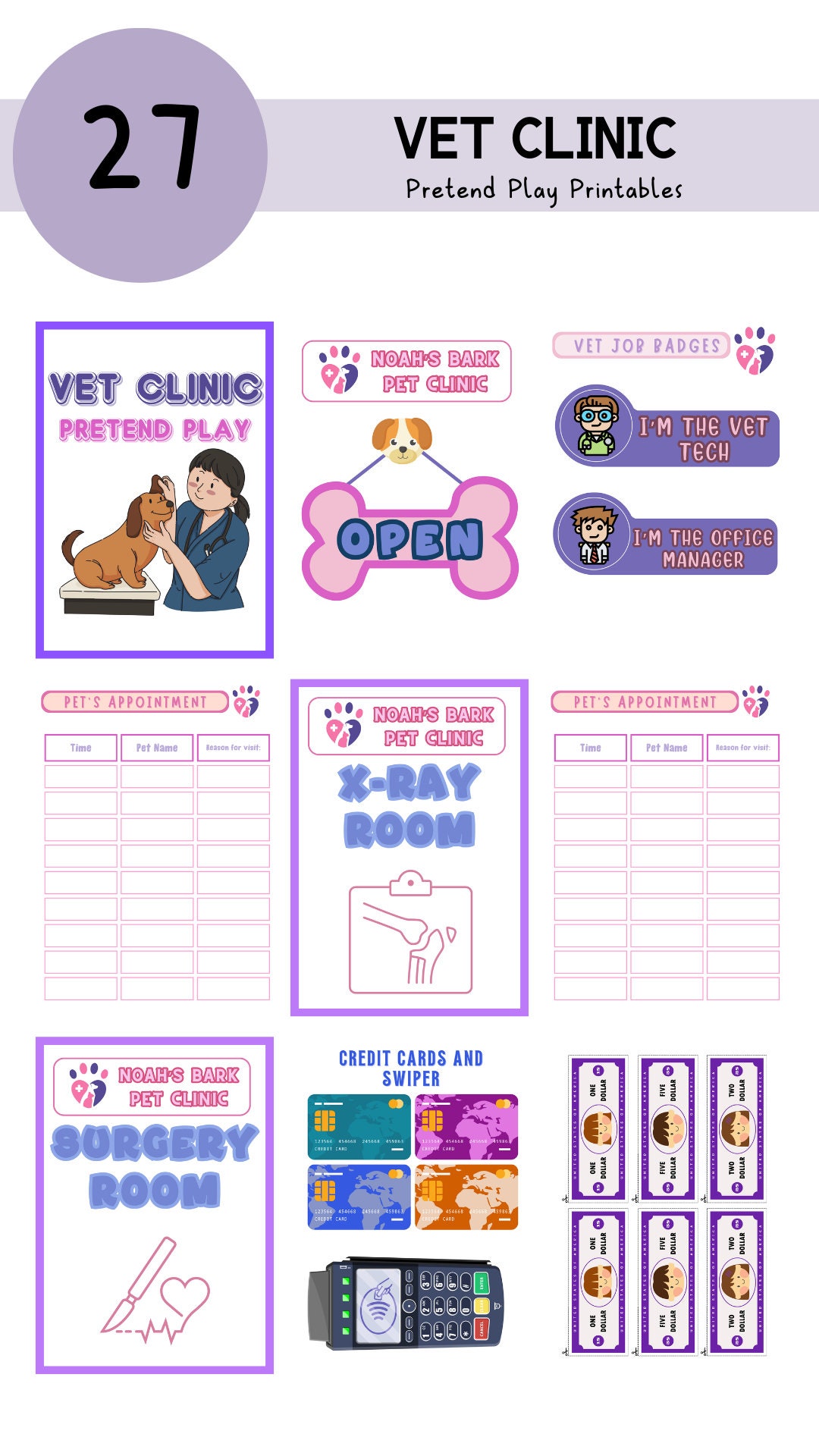 Vet Clinic Pretend Play Printable Pretend Play Printable Bundle Vet ...