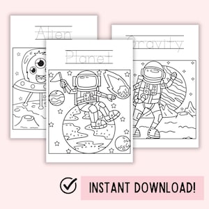 Easy Printable Coloring Pages for Kids Outer Space Coloring Book ...
