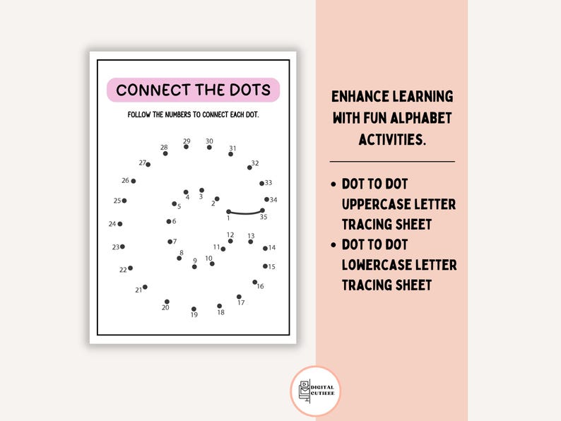 Dot to Dot Alphabet Tracing Printables Preschool Dot to Dot Worksheet ...