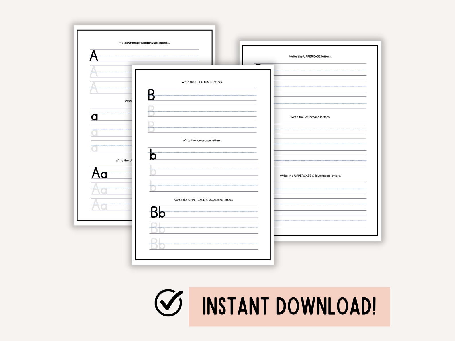 Preschool Alphabet Tracing Worksheets for Kids Preschool Pre K A4 ...