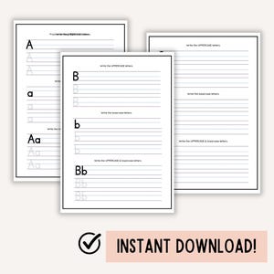 Preschool Alphabet Tracing Worksheets for Kids Preschool Pre K A4 ...