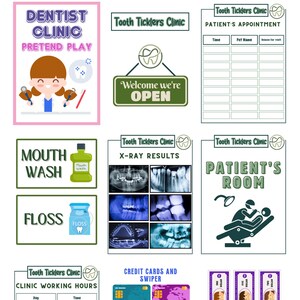 Dentist Clinic Pretend Play Printable Pretend Play Printable Bundle ...