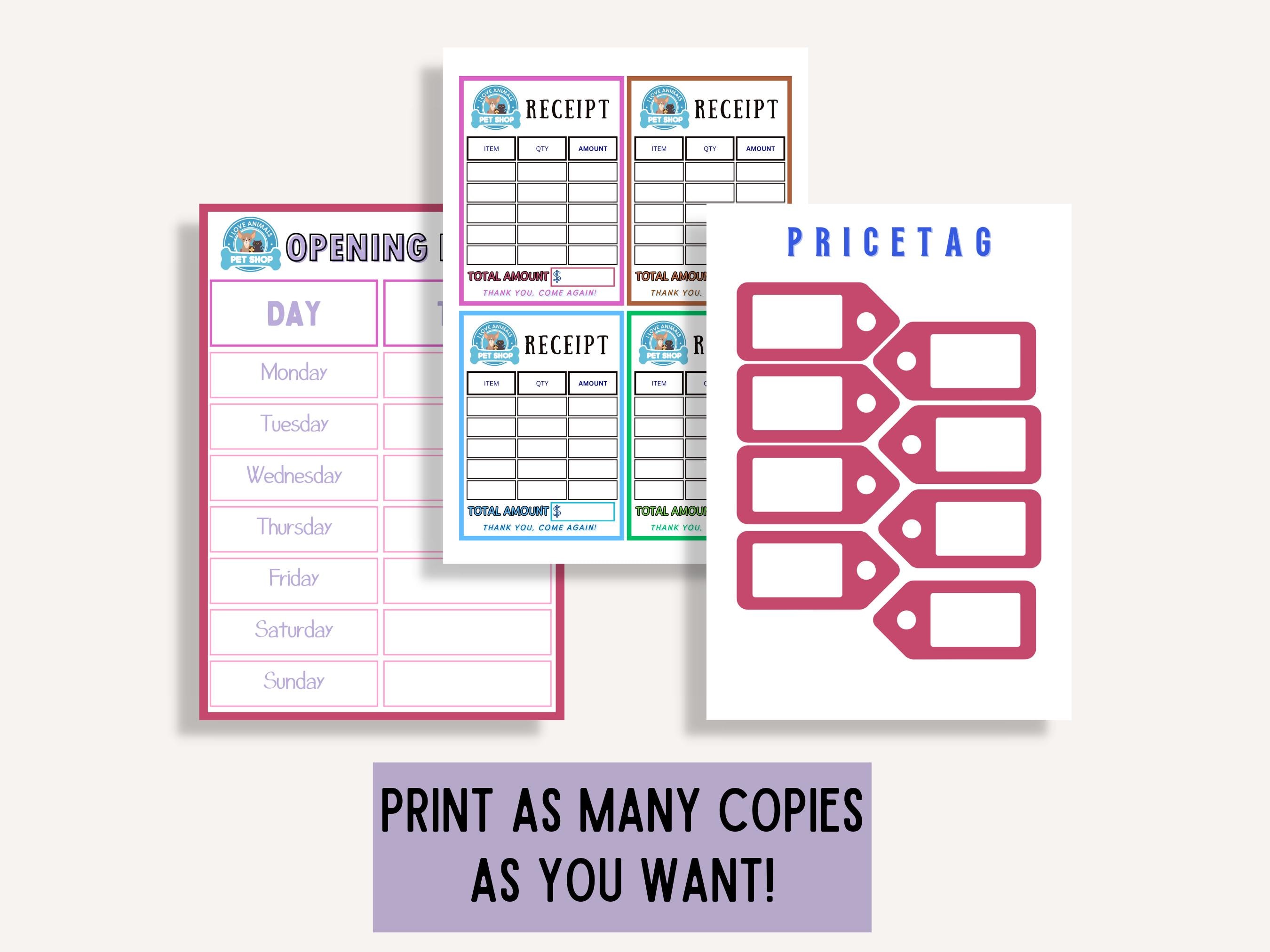 Pet Store Pretend Play Printables for Kids Preschool Pre K A4 Digital ...