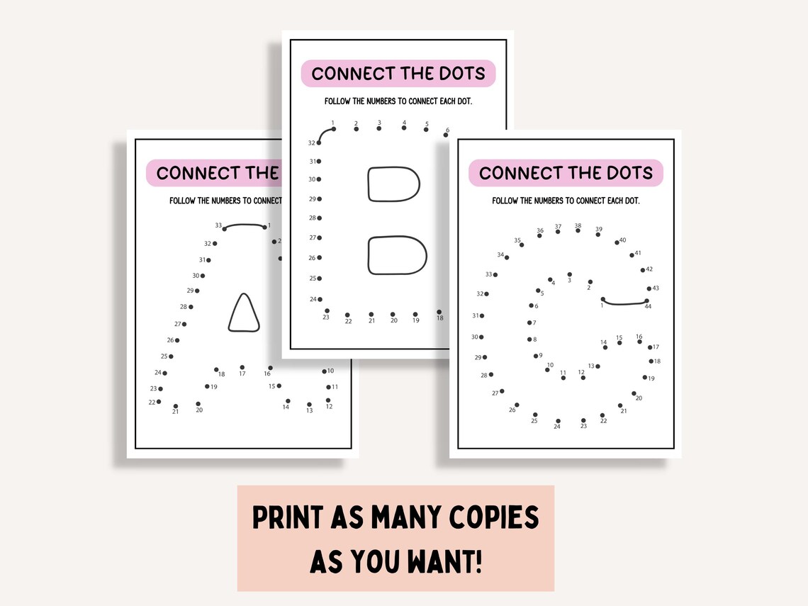 Dot to Dot Alphabet Tracing Printables Preschool Dot to Dot Worksheet ...