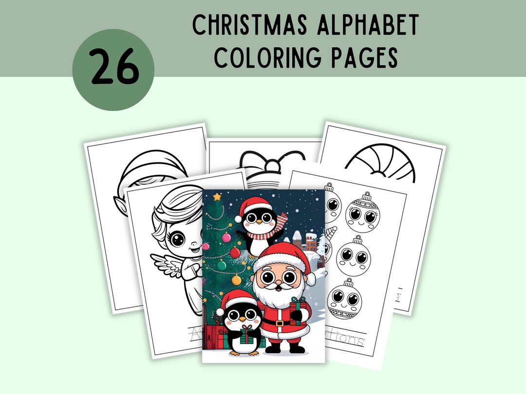 Christmas Alphabet Coloring Pages for Kids Toddlers Preschoolers ...