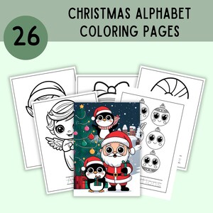 Christmas Alphabet Coloring Pages for Kids Toddlers Preschoolers ...