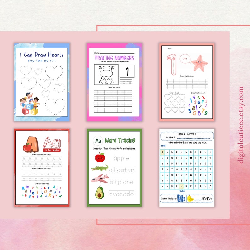 Preschool Pre-k Kindergarten Learning Bundle Activity Worksheets ...