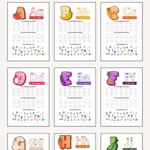 Alphabet Worksheets Printable Bundle for Preschool Printable Bundle for ...