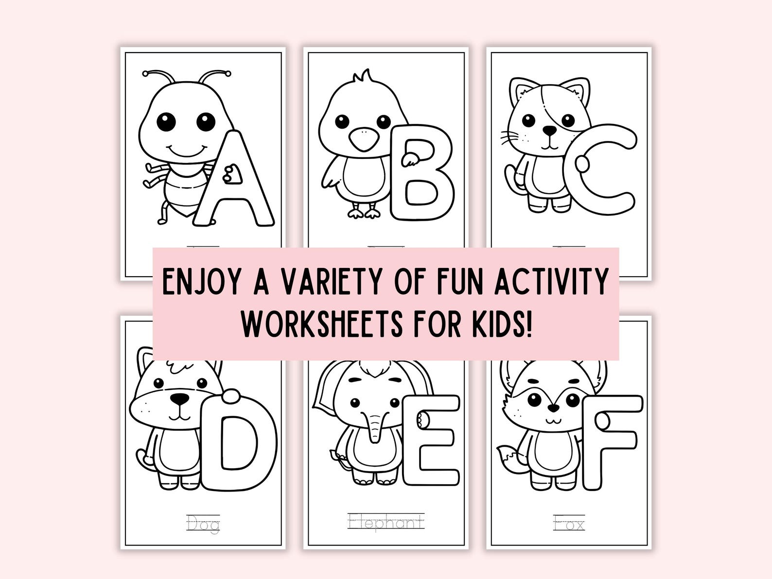 Easy Printable Coloring Pages for Kids ABC Animal Coloring Book ...