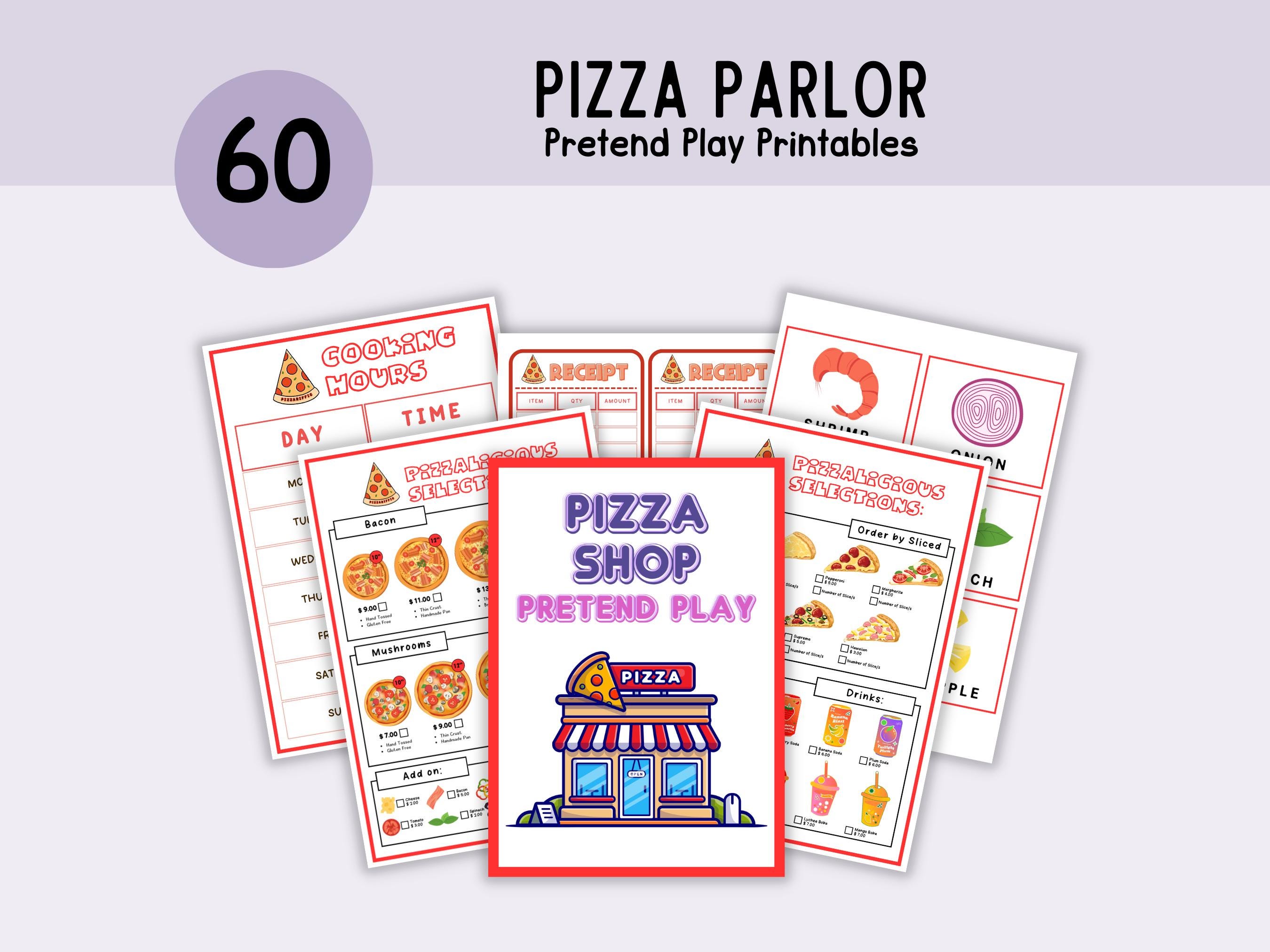 Pizza Pretend Play Printables for Kids Pizza Parlor Dramatic Play ...