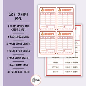 Pizza Pretend Play Printables for Kids Pizza Parlor Dramatic Play ...