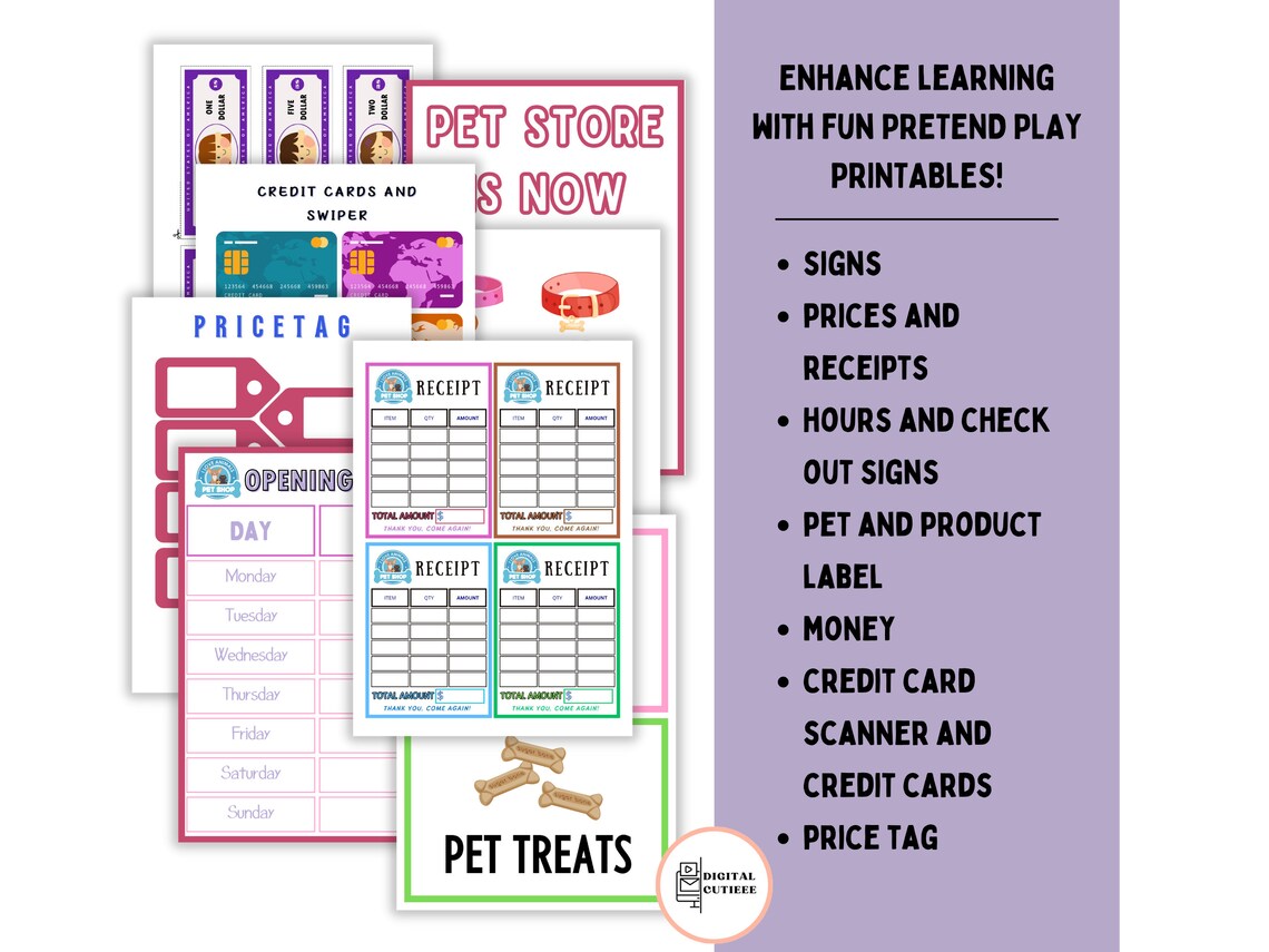 Pet Store Pretend Play Printable Pretend Play Printable Bundle Pet ...