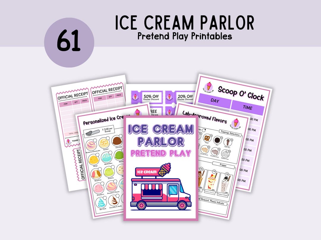 Ice Cream Parlor Pretend Play Printable Pretend Play Printable Bundle ...