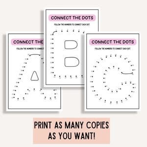 Dot to Dot Alphabet Tracing Printables Preschool Dot to Dot Worksheet ...