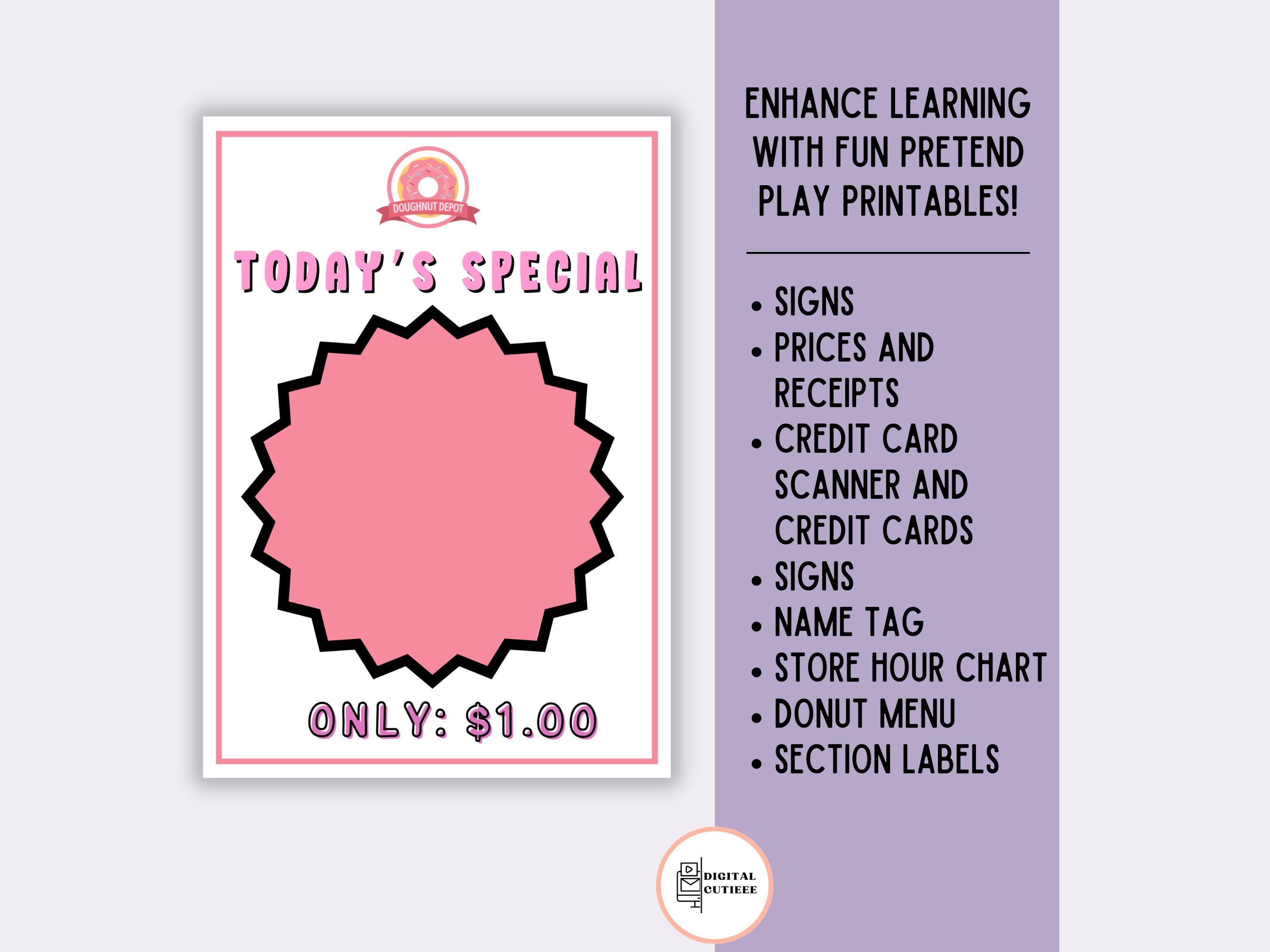 Doughnut Shop Pretend Play Printable Pretend Play Printable Bundle ...