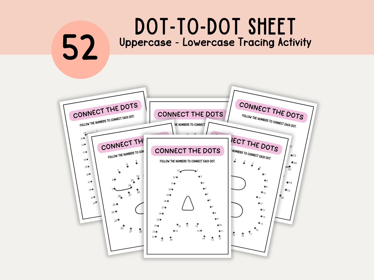 Dot to Dot Alphabet Tracing Printables Preschool Dot to Dot Worksheet ...