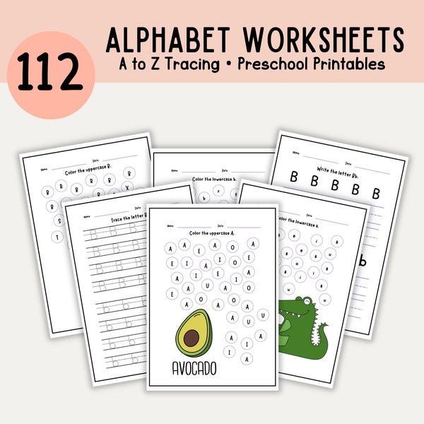 Alphabet Worksheet Busy Book for Preschool Worksheet Busy Book Alphabet ...