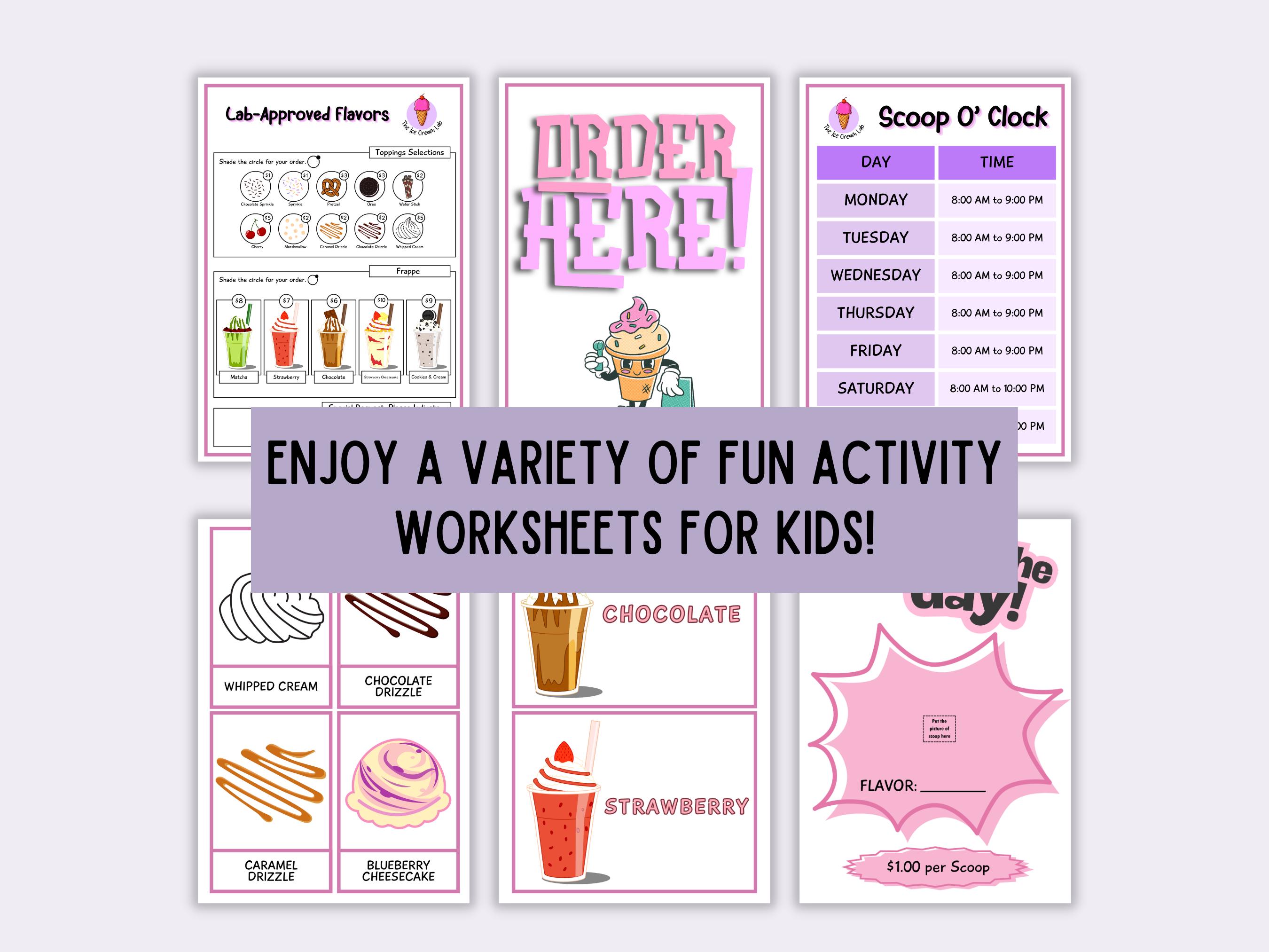 Ice Cream Parlor Pretend Play Printable Pretend Play Printable Bundle ...