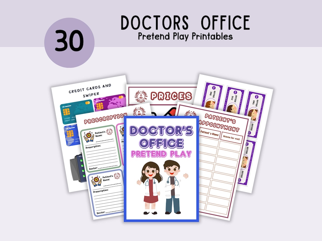 Doctors Office Pretend Play Printable Pretend Play Printable Bundle Doctors Office Pretend Play ...
