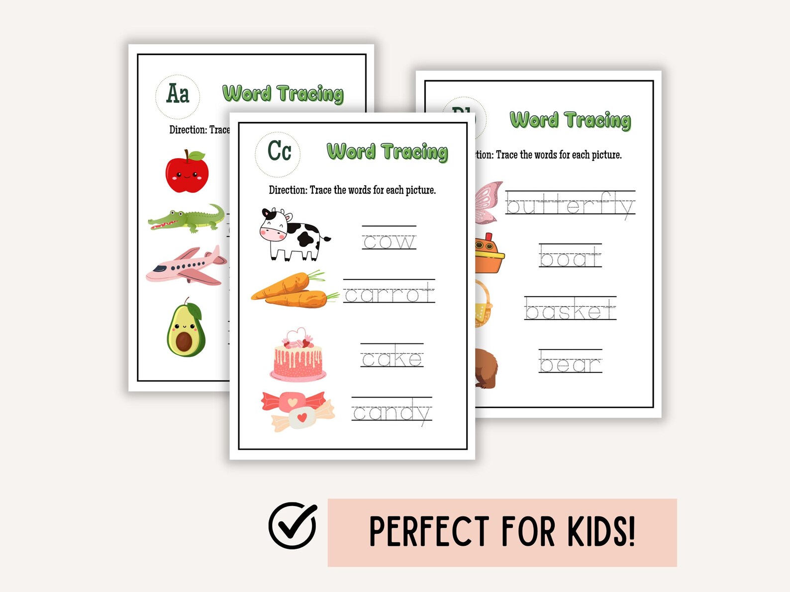 Alphabet Handwriting Practice Sheets for Kids Preschool Pre K A4 ...
