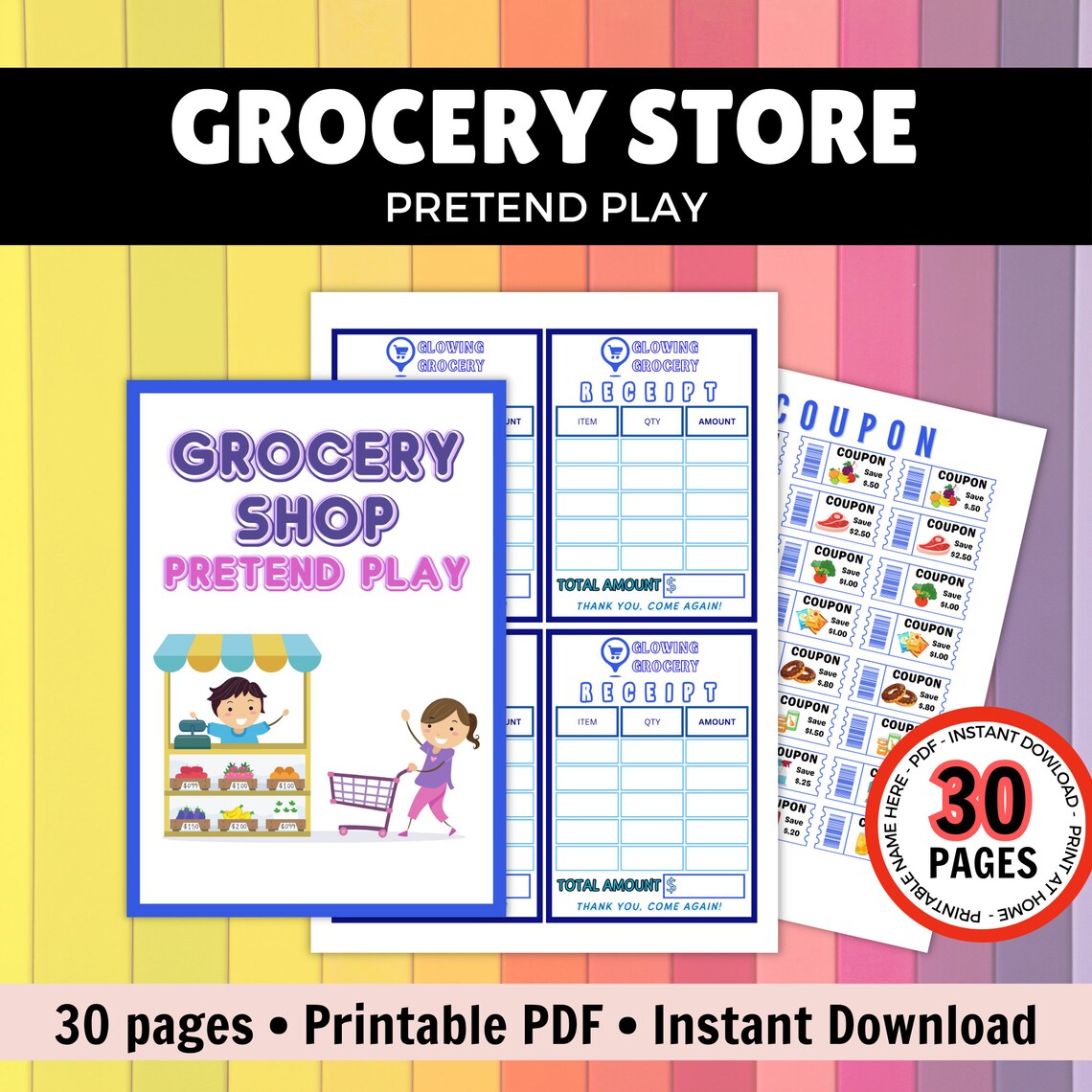Grocery Store Pretend Play Printables Ultimate Pretend Play Printables ...